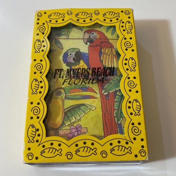 Games | Vintage Fort Myers Beach Florida Parrots Toucan Palm Trees ...
